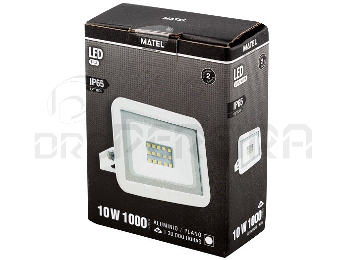 PROJECTOR LED ALUMINIO BRANCO IP65 10W 6400K MATEL
